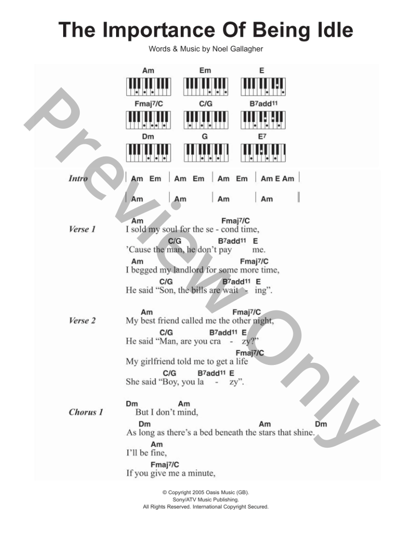 The Importance Of Being Idle | J.W. Pepper