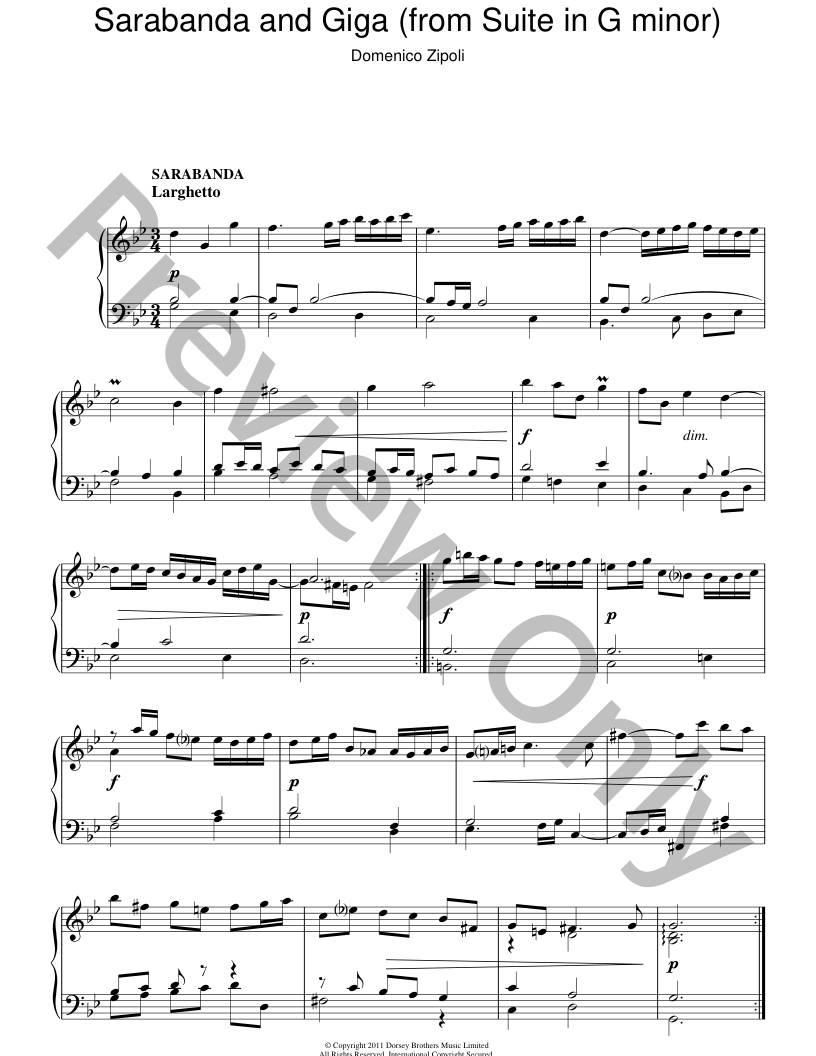 Sarabanda And Giga Piano Sheet Music | J.W. Pepper