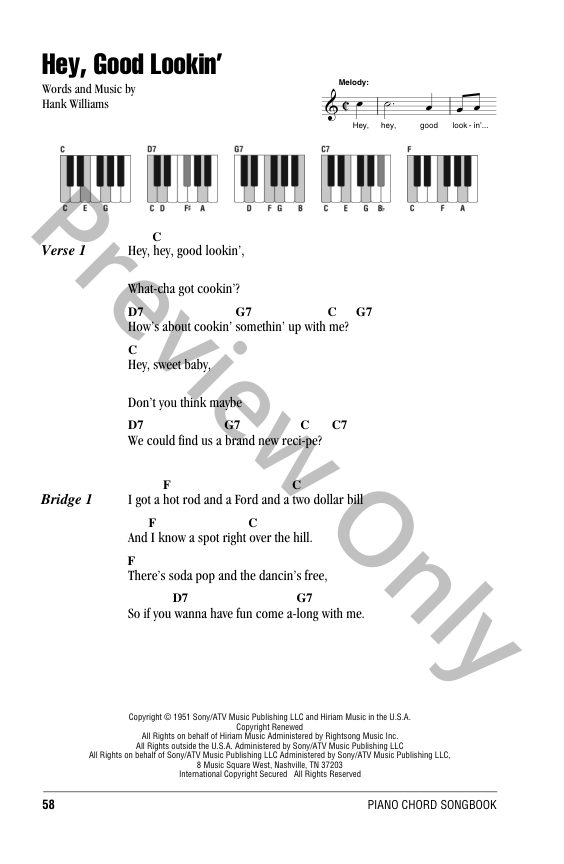 Hey, Good Lookin' P/V/G Sheet Music | J.W. Pepper