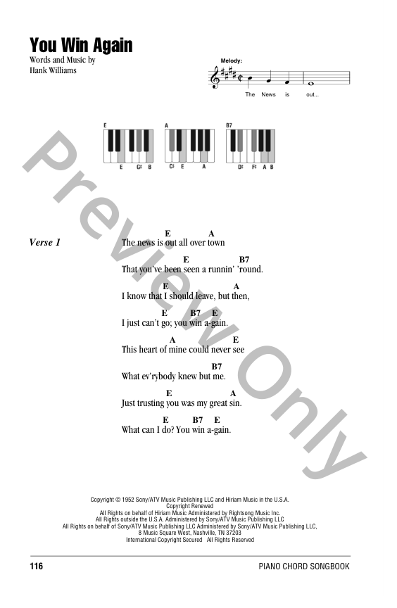 You Win Again P/V/G Sheet Music | J.W. Pepper