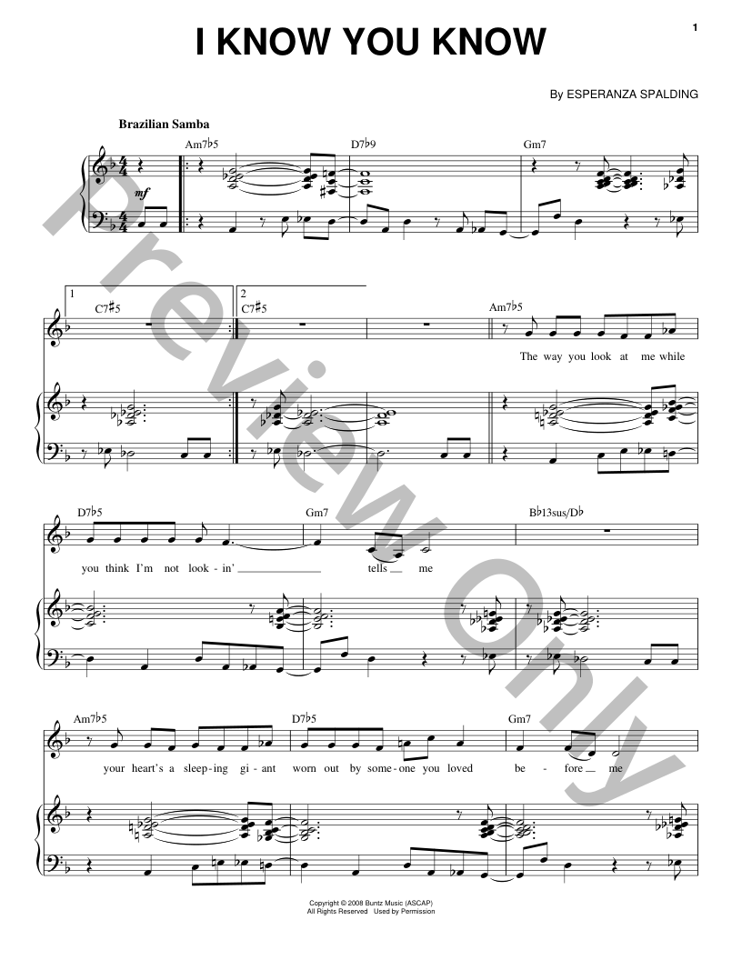 I Know You Know P/V/G Sheet Music | J.W. Pepper
