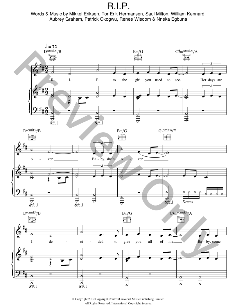 RIP P/V/G Sheet Music | J.W. Pepper