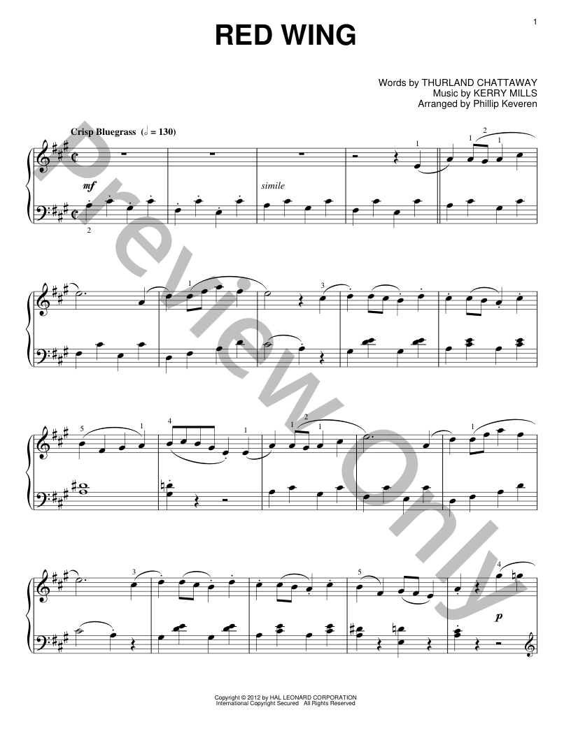 Red Wing Piano Sheet Music | J.W. Pepper