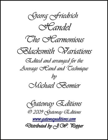 Harmonious Blacksmith Variations Piano Sheet Music | J.W. Pepper
