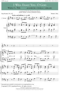 I Will Exalt You, O God Choral Sheet Music | J.W. Pepper