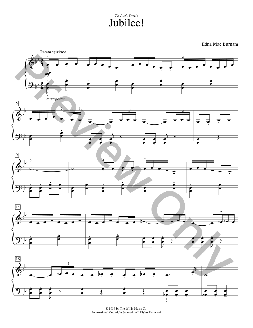 Jubilee! Piano Sheet Music | J.W. Pepper