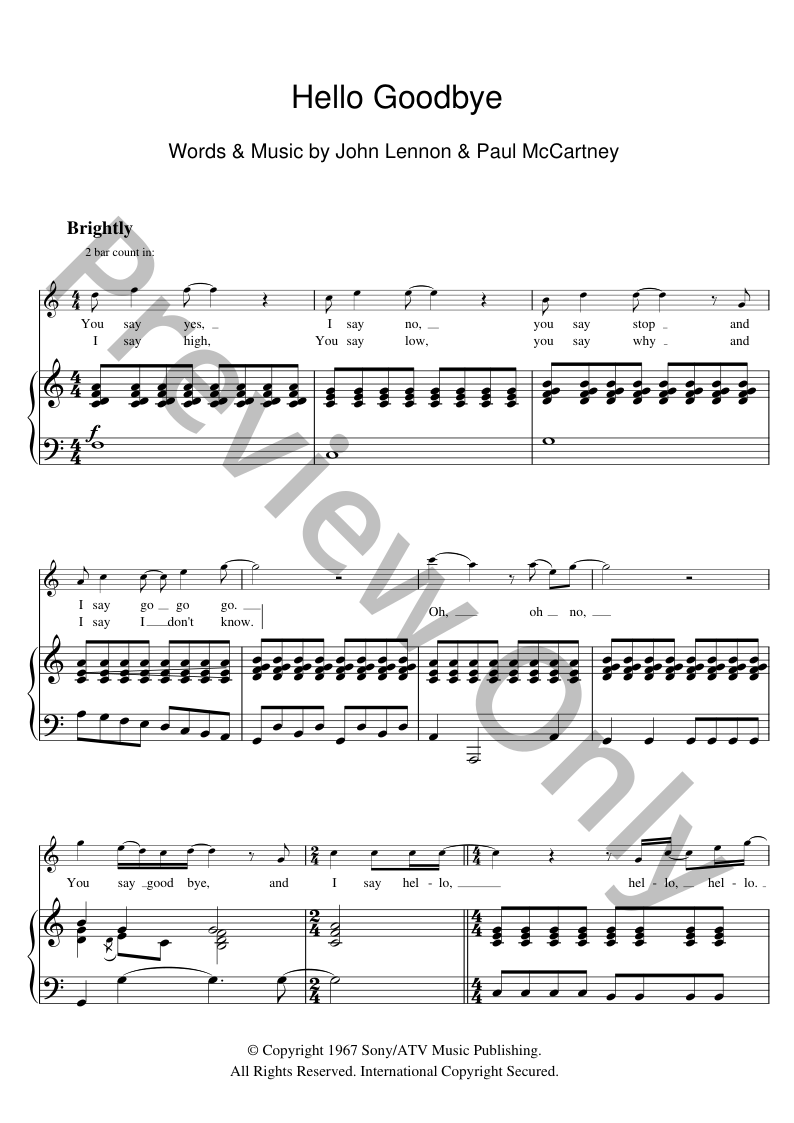 Hello, Goodbye | J.W. Pepper