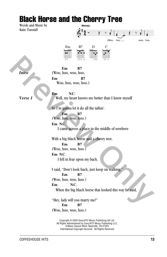 Black Horse And The Cherry Tree Guitar/Fretted Sheet Music | J.W. Pepper