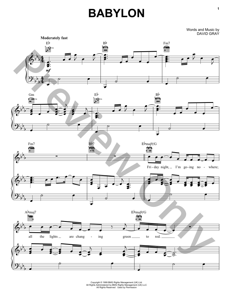 Babylon P/V/G Sheet Music | J.W. Pepper