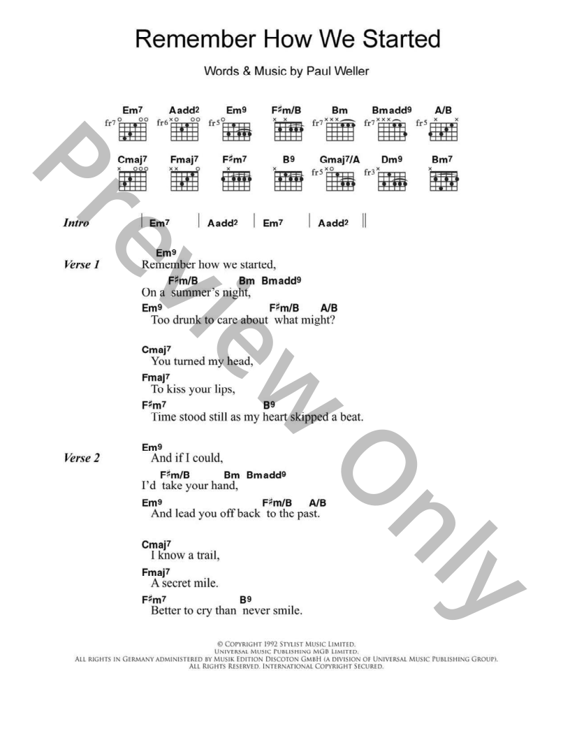 Remember How We Started | J.W. Pepper