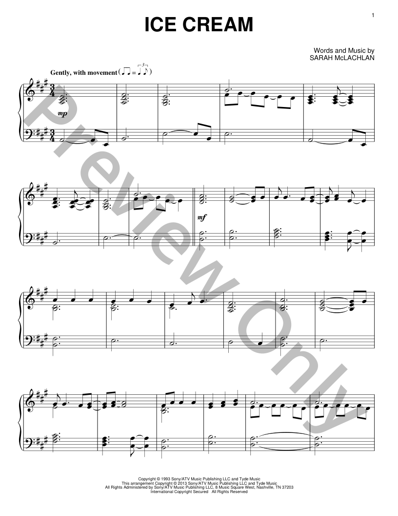 Ice Cream Piano Sheet Music | J.W. Pepper