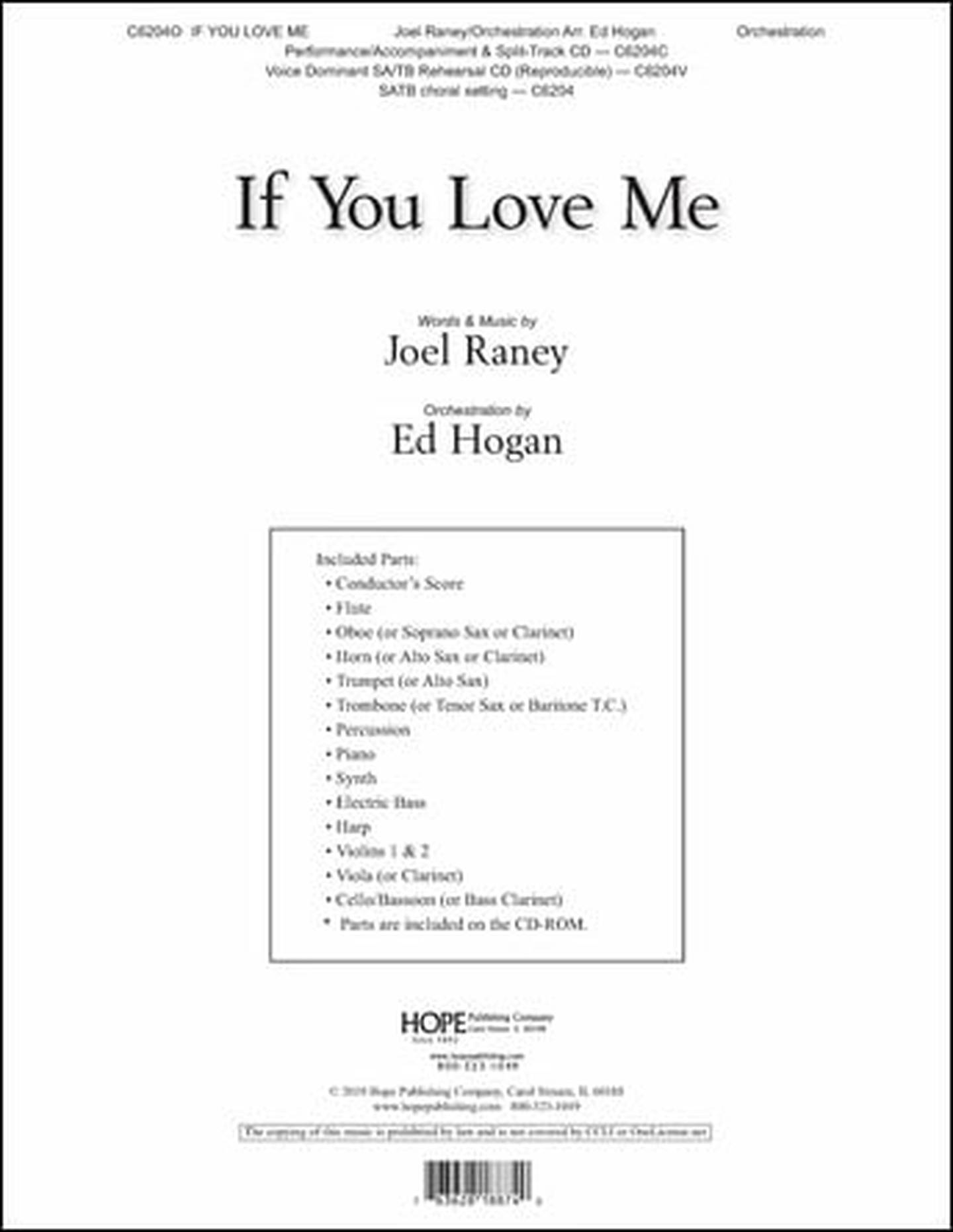 If You Love Me Choral Sheet Music | J.W. Pepper
