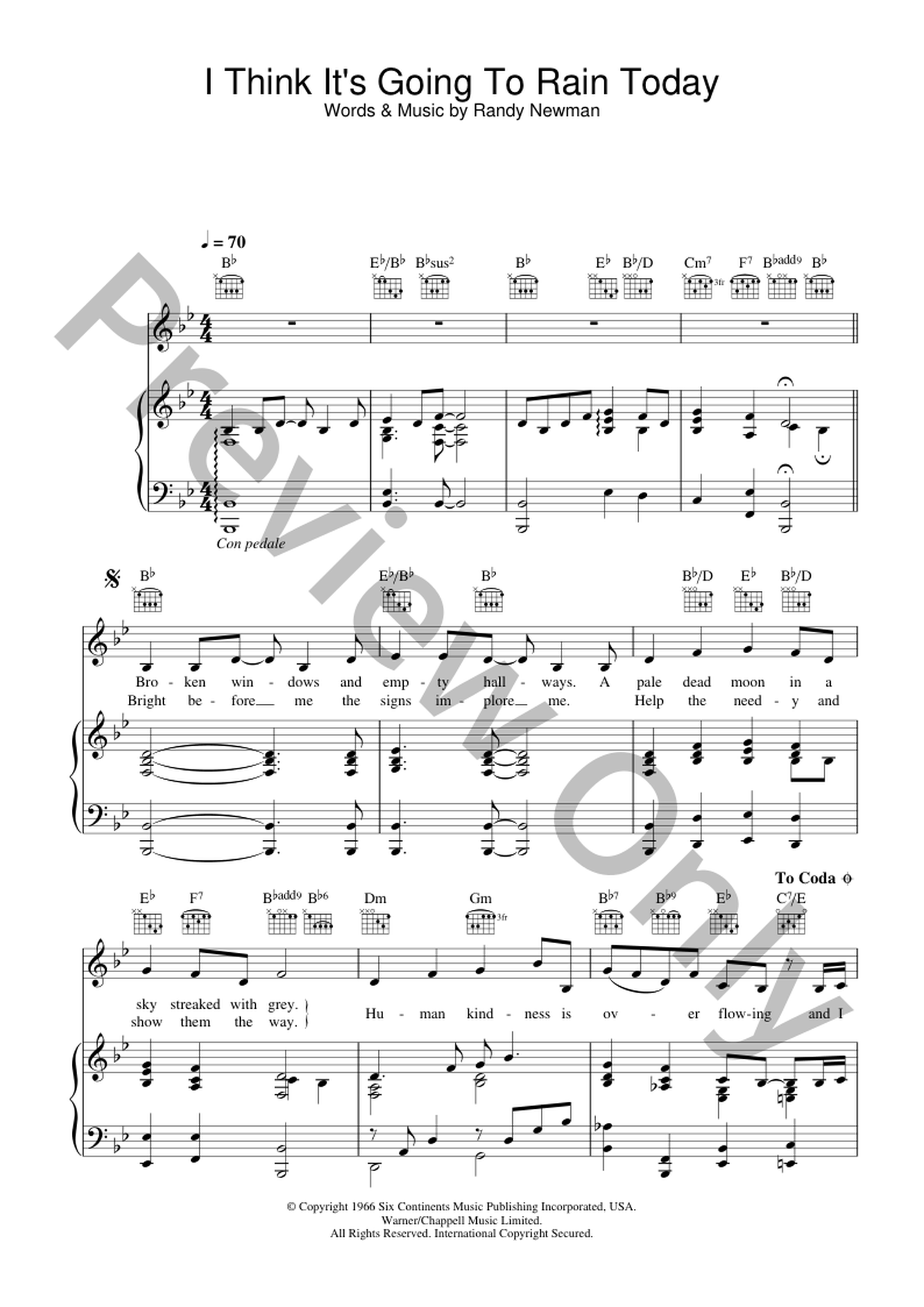 I Think It's Going To Rain Today | J.W. Pepper