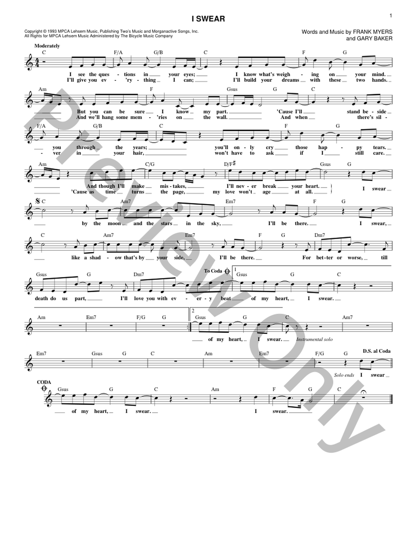 I Swear | J.W. Pepper