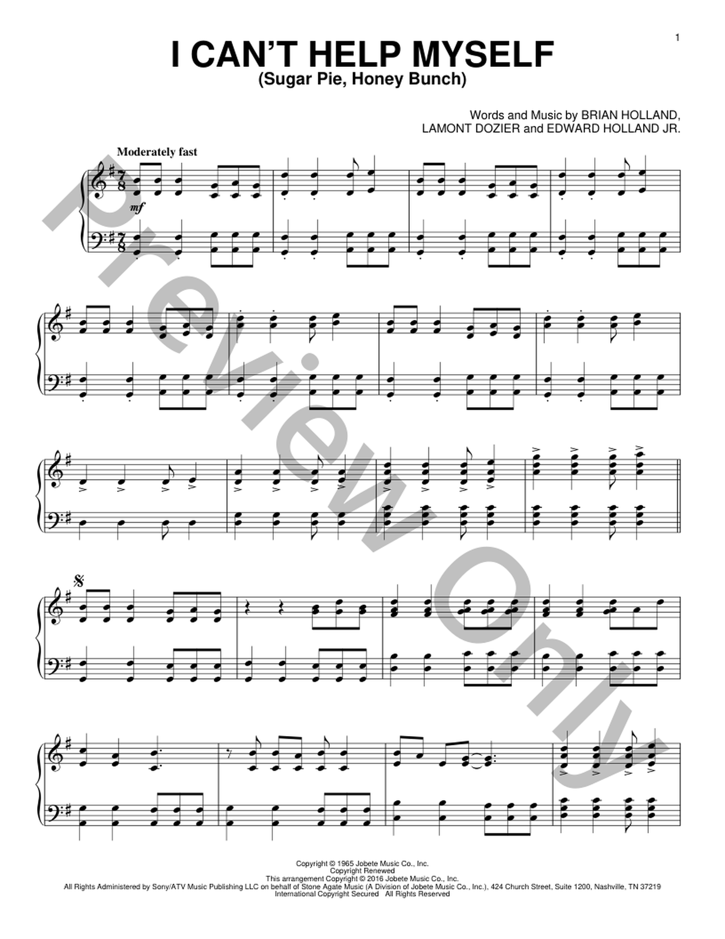 I Can't Help Myself (Sugar Pie, Honey Bunch) | J.W. Pepper