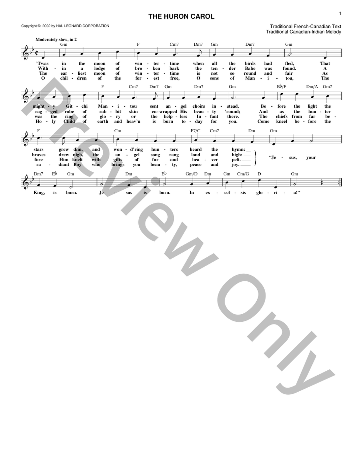 The Huron Carol | J.W. Pepper