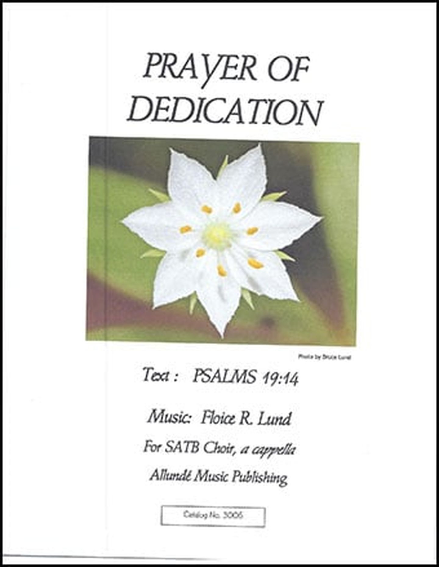 Prayer Of Dedication J W Pepper