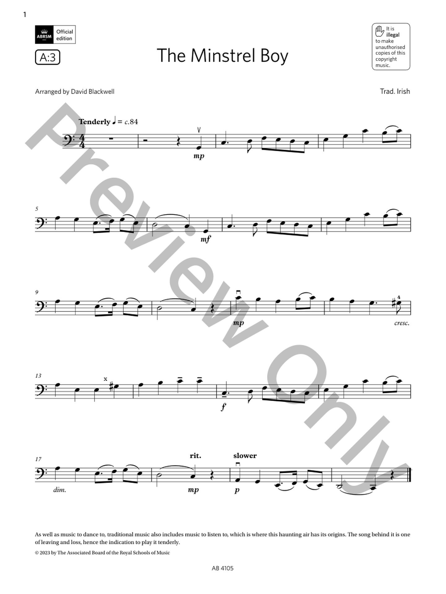 The Minstrel Boy | J.W. Pepper