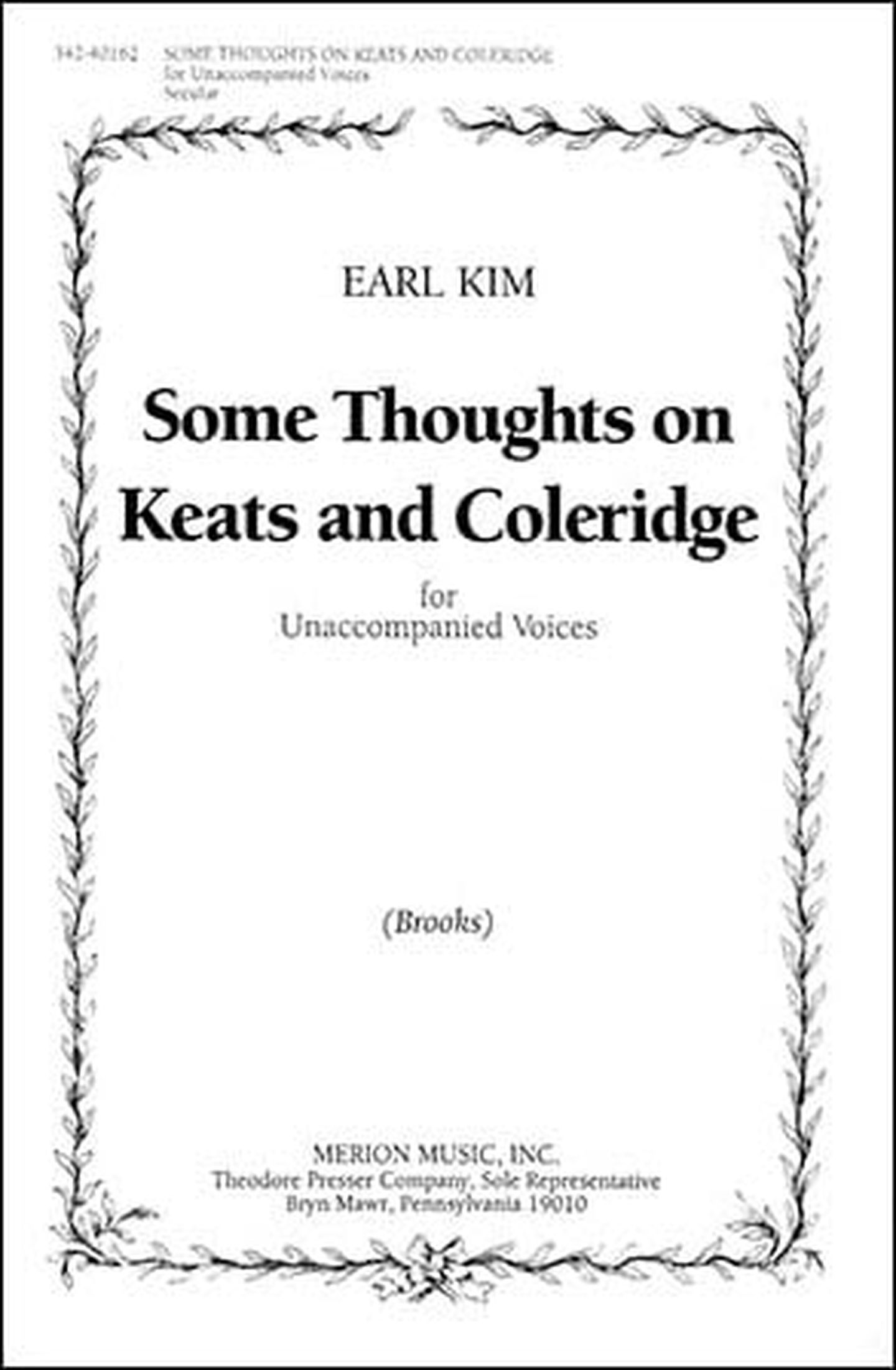 Some Thoughts on Keats and Coleridg | J.W. Pepper