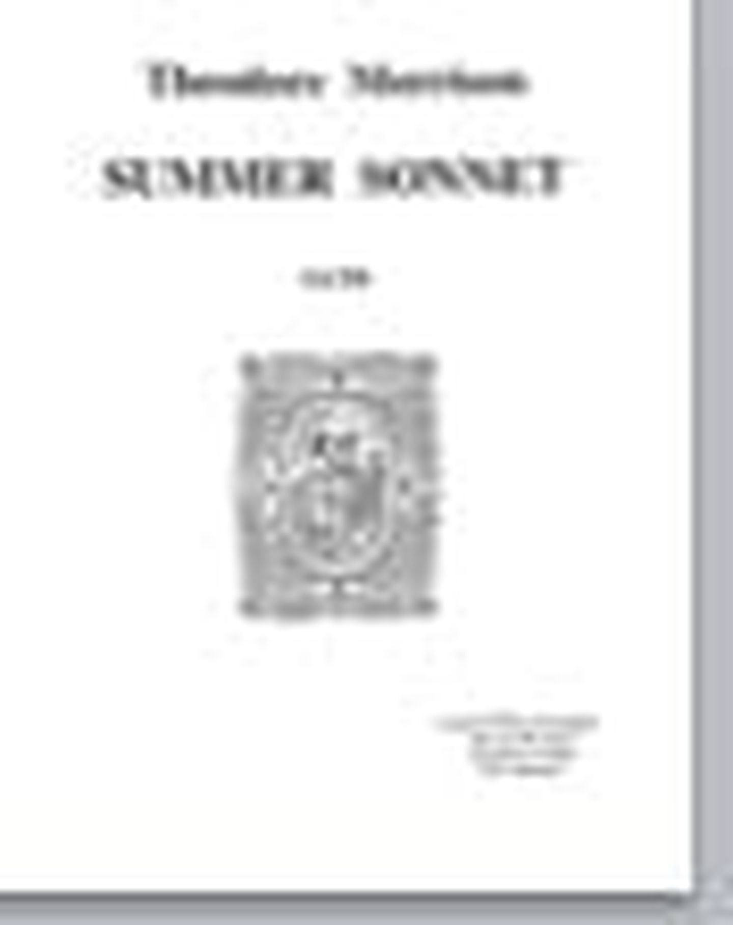 Summer Sonnet | J.W. Pepper