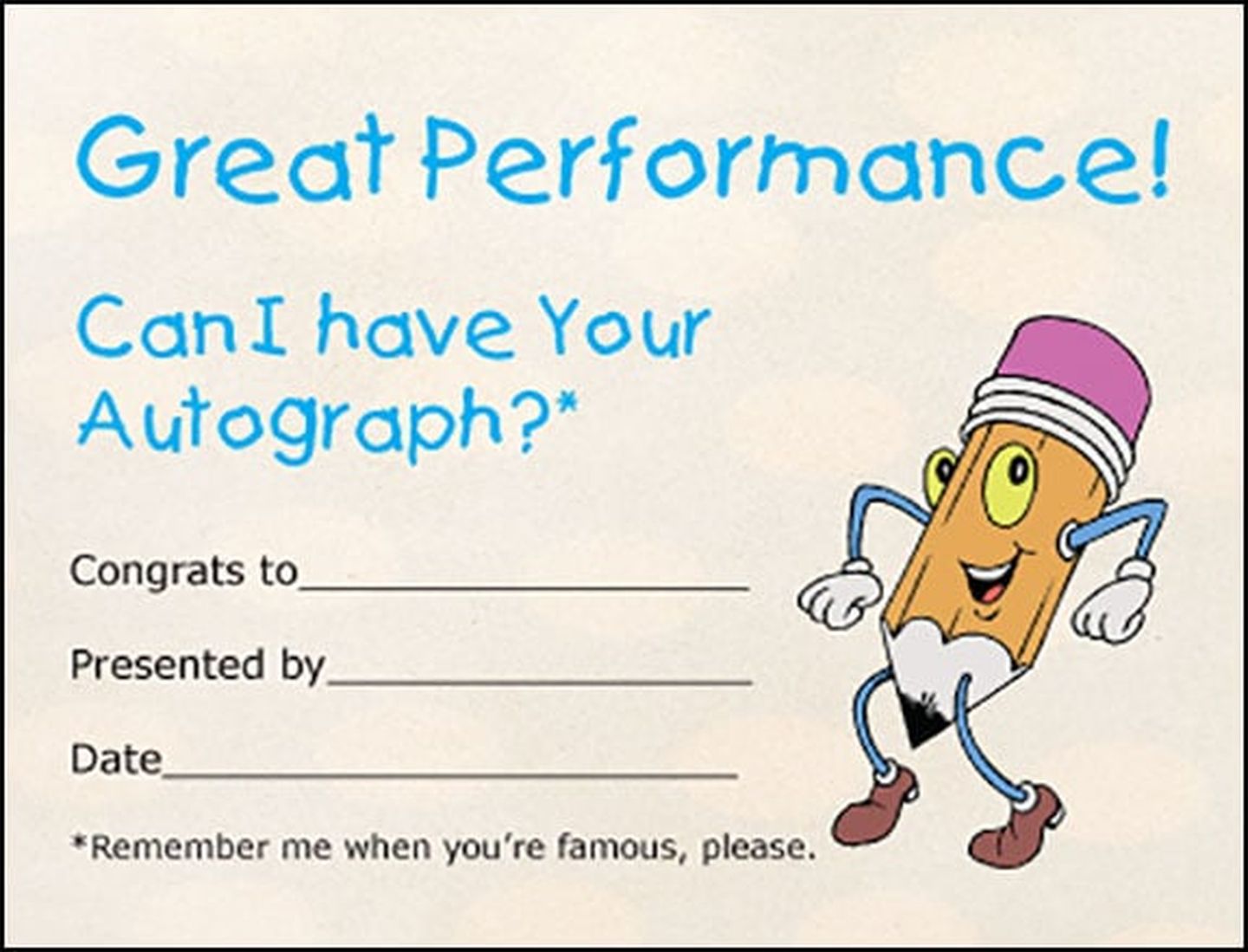 Award Certificates-Autograph Please | J.W. Pepper